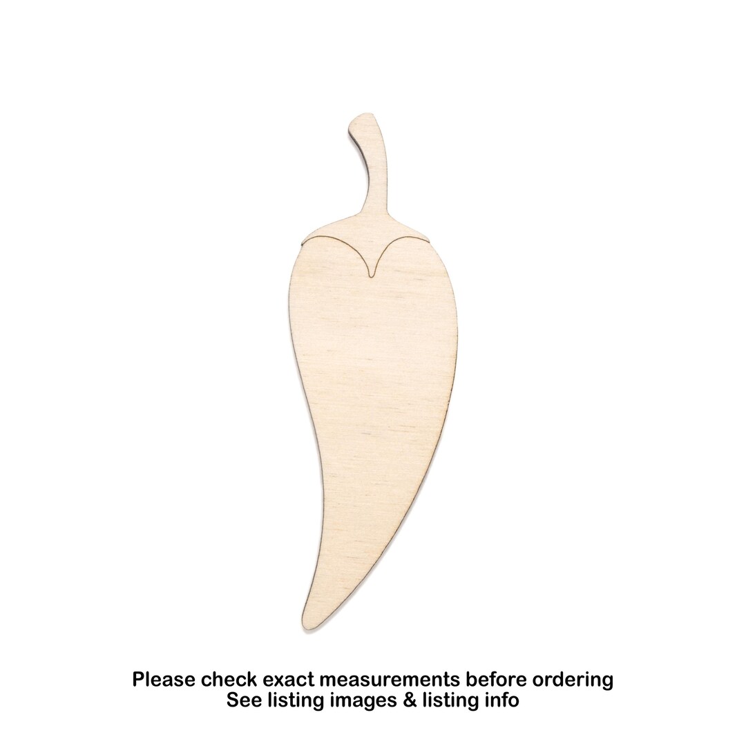 Chili Pepper Wood Cutout - Laser Cut Unfinished Craft Shape - Multiple ...