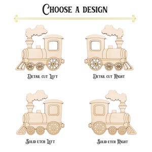 Steam Train Side View Detailed Wood Cutout - Laser Cut Unfinished Craft ...