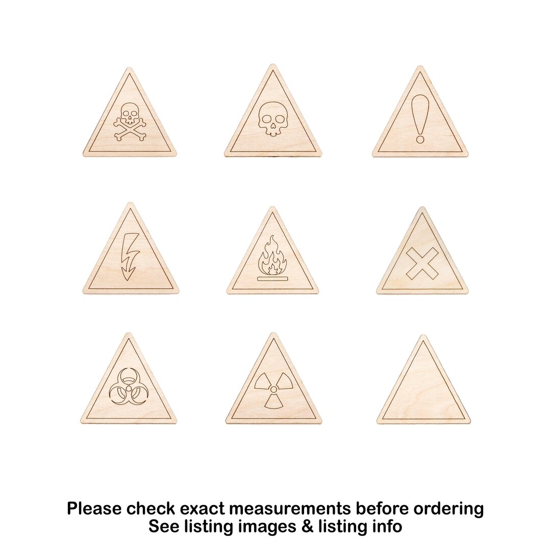Hazard Signs Triangle Detail Wood Cutout-industrial Theme Decor-various ...
