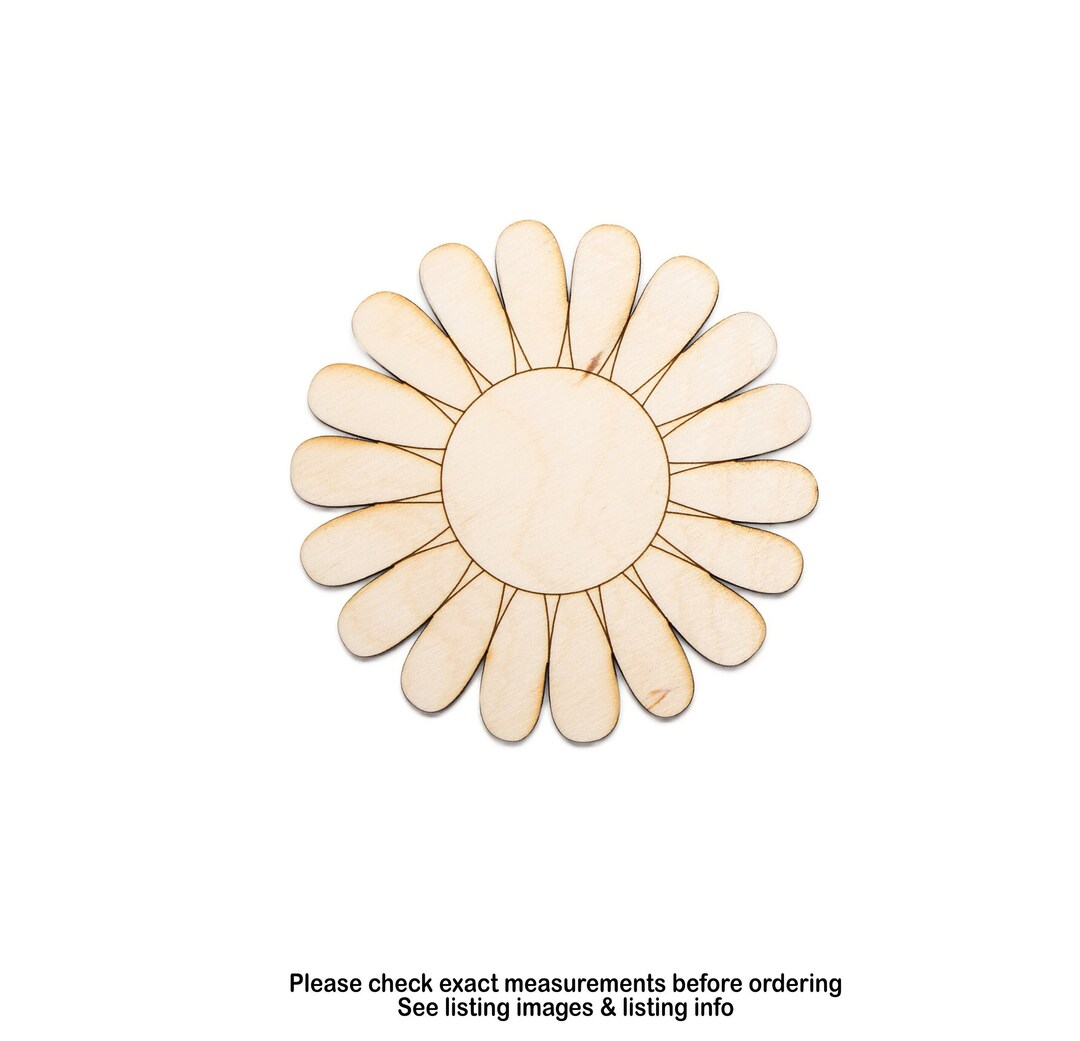 Daisy Wood Cutout-detailed-flower Cutout-laser Cut-choose A Size-diy ...