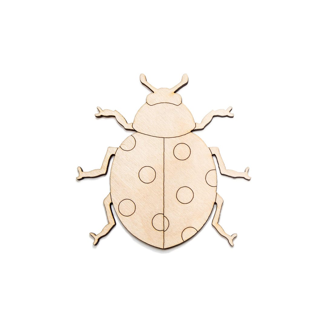 Ladybug Wood Cutout - Detailed Insect Design - Garden Bug Decor ...