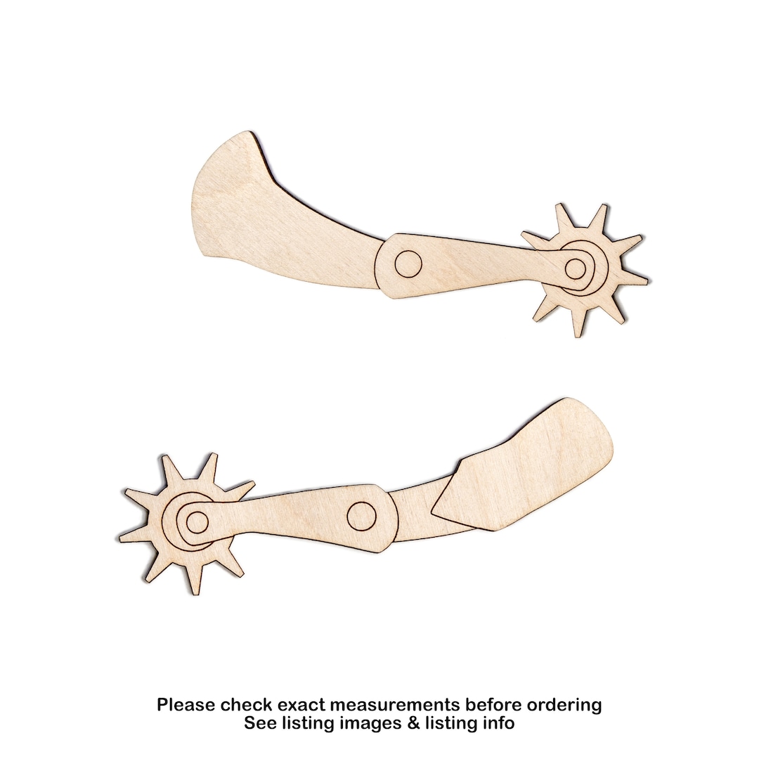 Spurs Detail Wood Cutout Cowboy Spur-unfinished Wood-various Sizes-diy ...