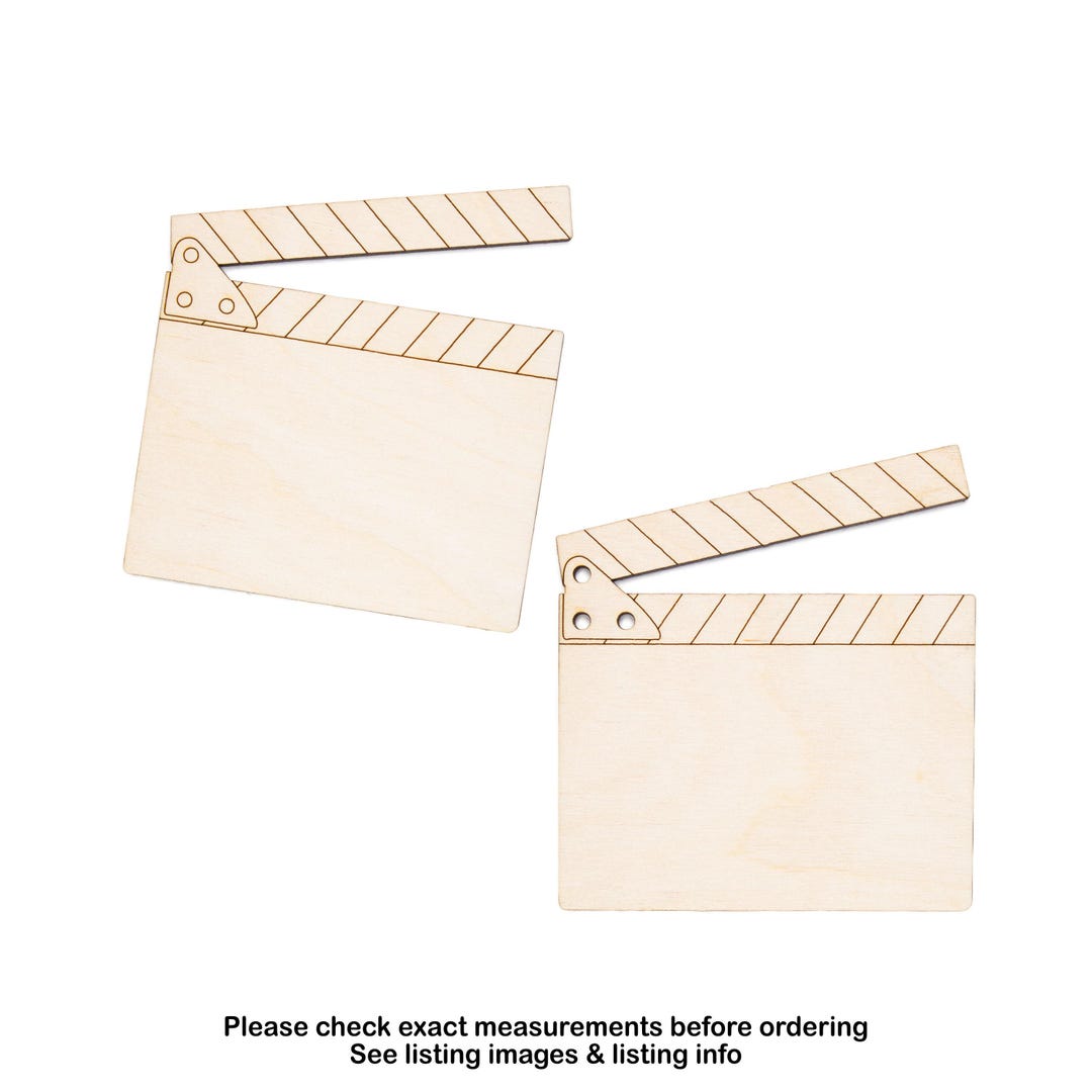Film Clapper Board Minimal Detail Wood Cutout-movie Clapper-various ...