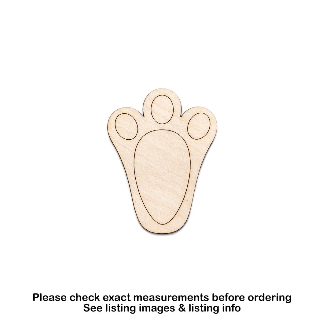 Bunny Foot Wood Cutout-cute Animal Foot-spring Decor-various Sizes-diy ...