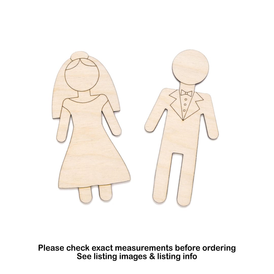 Bride and Groom Stick Figure People-detail Wood Cutout-wedding Decor ...