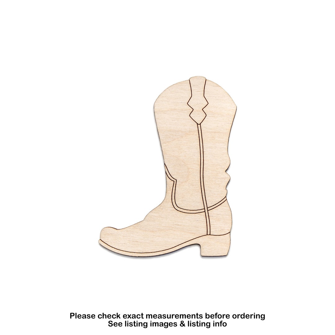 Cowboy Boot-detail Wood Cutout-western and Country Decor-various Sizes ...