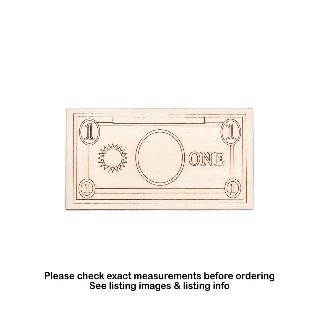 One Dollar Bill Detail Wood Cutout-money Wood Decor-various Sizes-dit ...