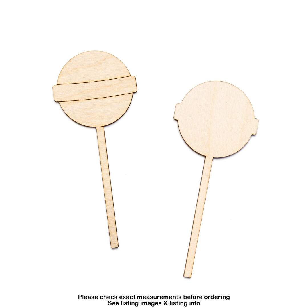 Lollipop Banded Wood Cutout - Laser Cut Unfinished Craft Shape ...