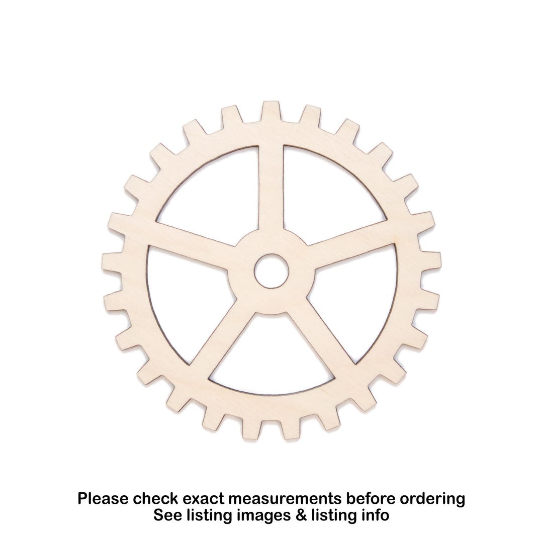 Basic Gear Wood Cutout-steampunk Gears-mechanical Wood Decor-various ...