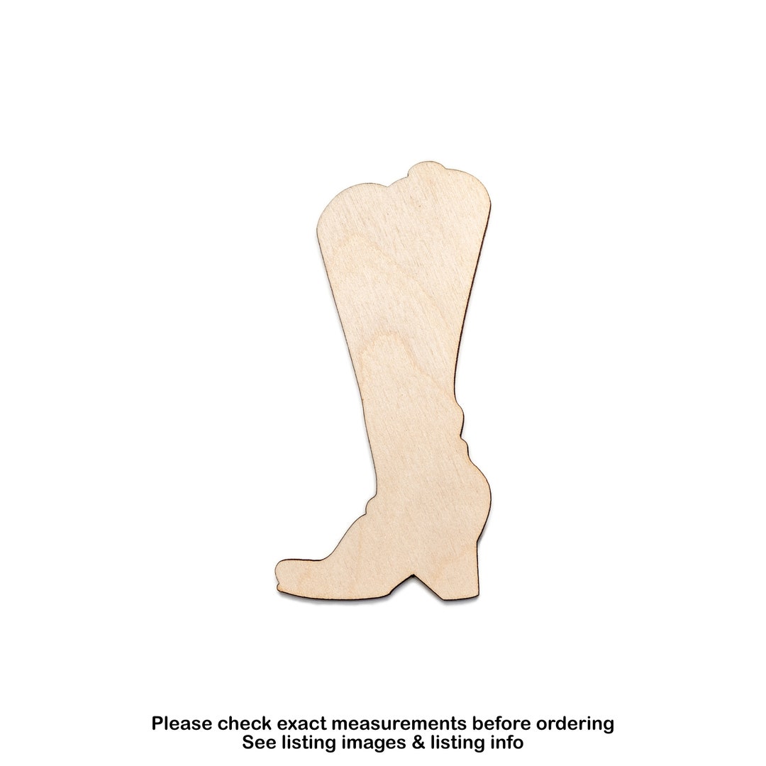 Cowgirl Boot-blank Wood Cutout-western and Country Decor-various Sizes ...