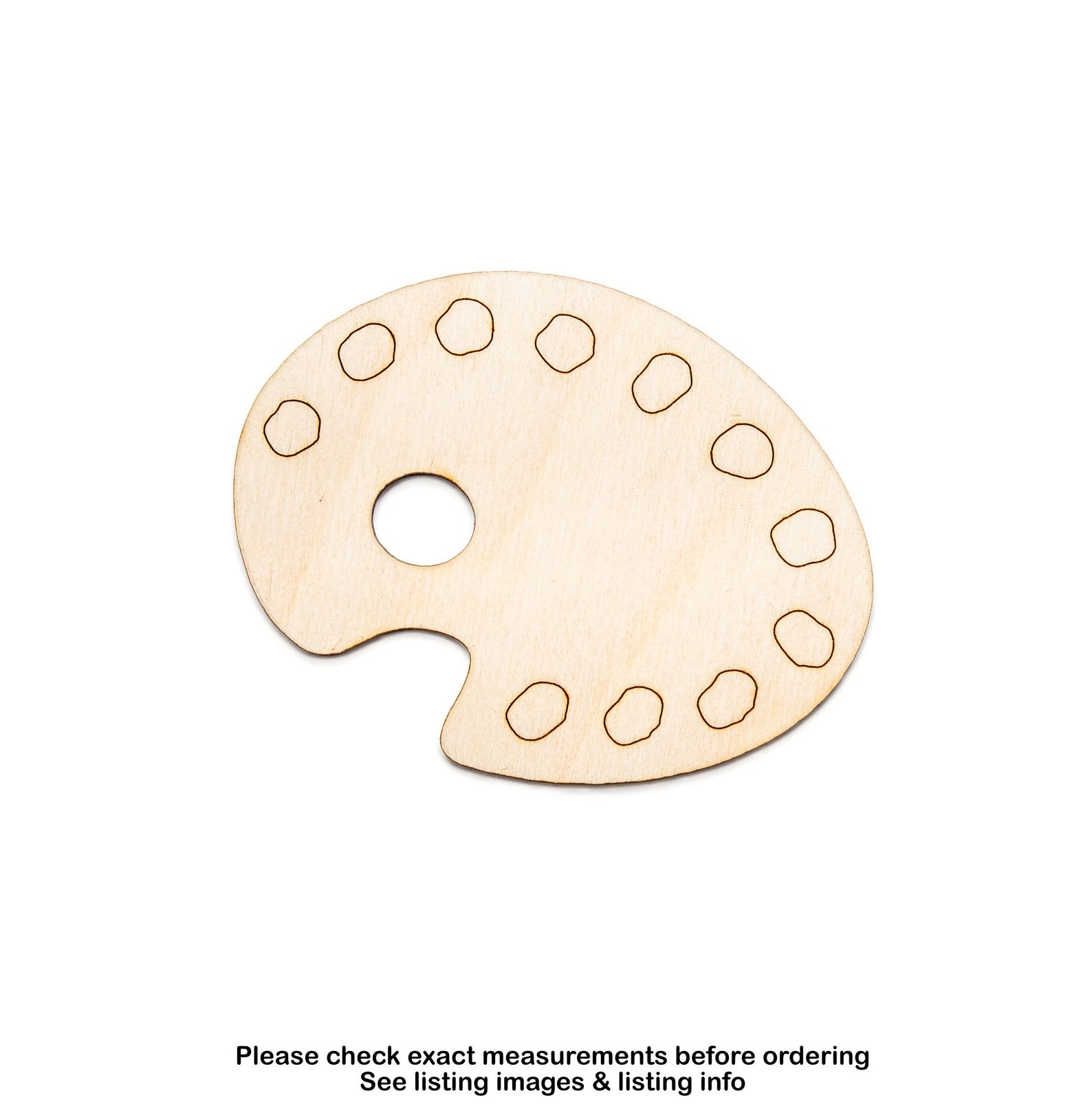 Paint Pallet-detail Wood Cutout-artists Utensils Wood - Etsy