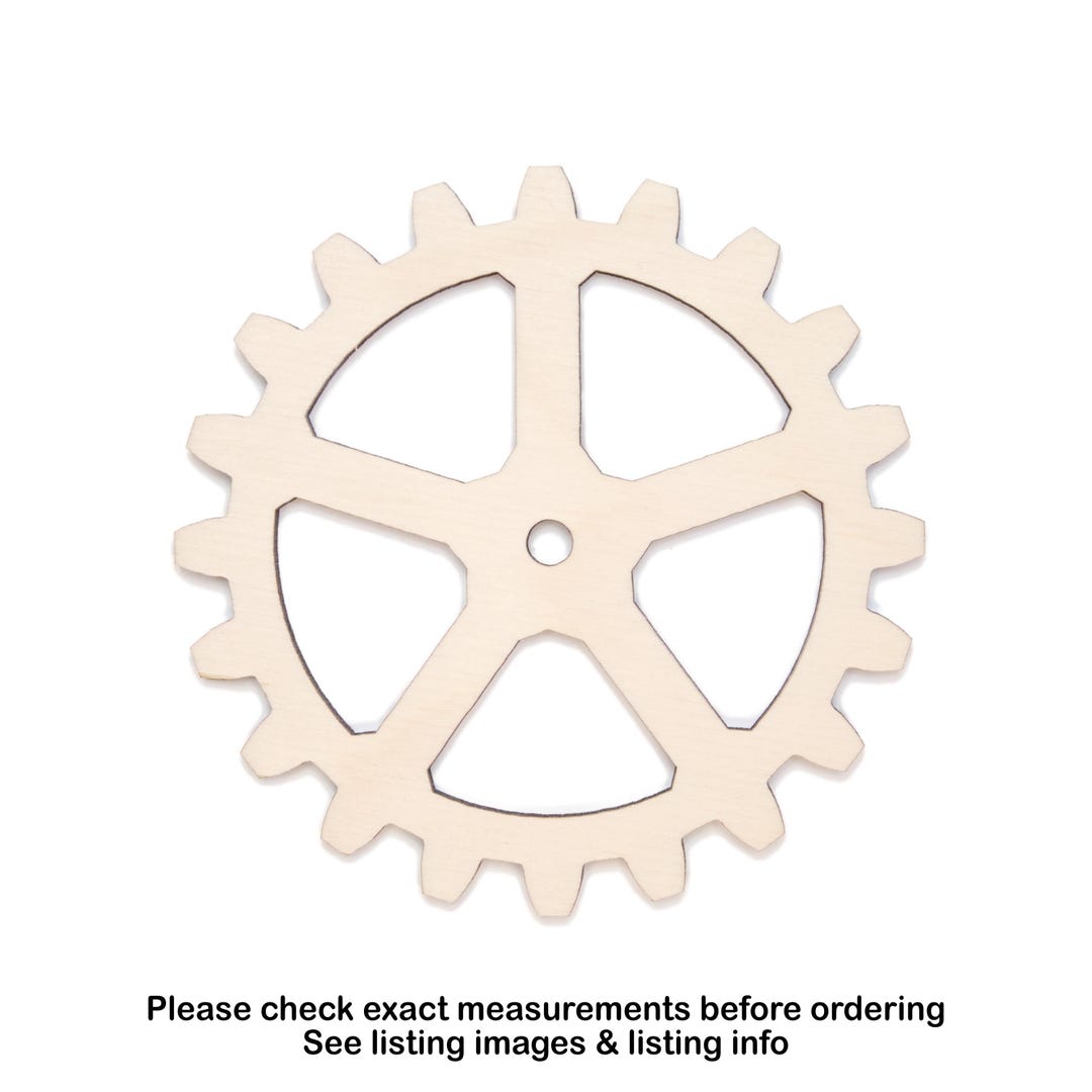 Gear 20 Tooth Angled Teeth Wood Cutout-mechanical Gear-various Sizes ...