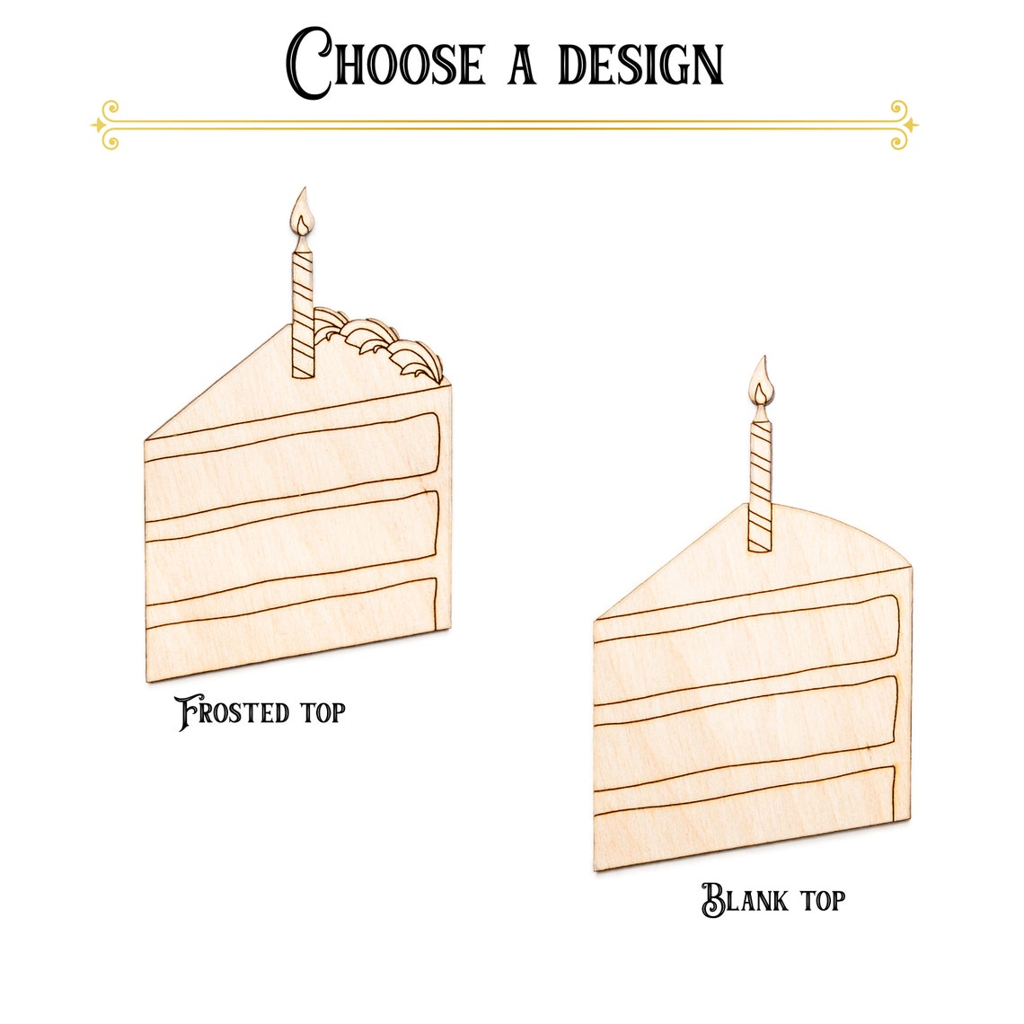 Birthday Cake Slice With Candle-detail Wood Cutout-birthday - Etsy