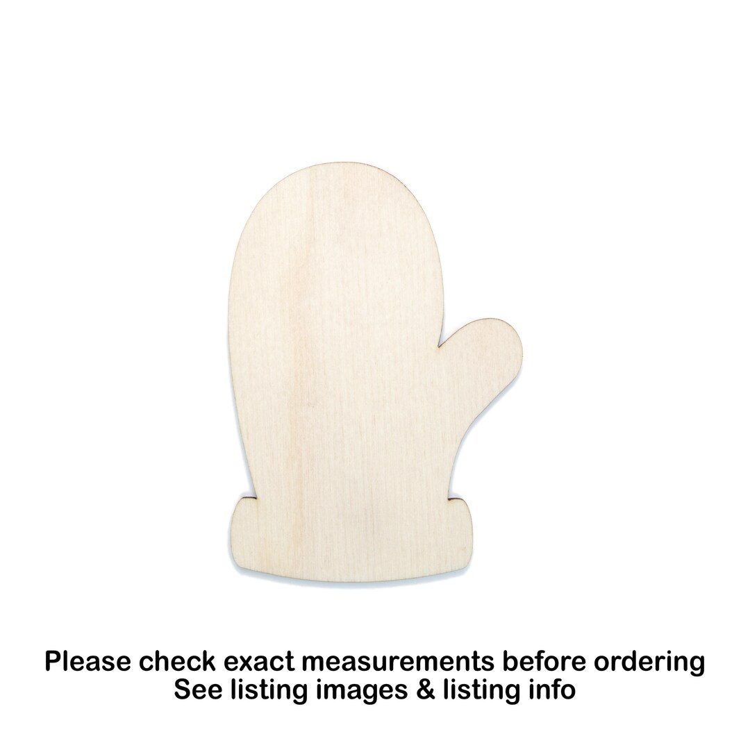 Mitten Blank Wood Cutout - Laser Cut Unfinished Craft Shape - Multiple ...