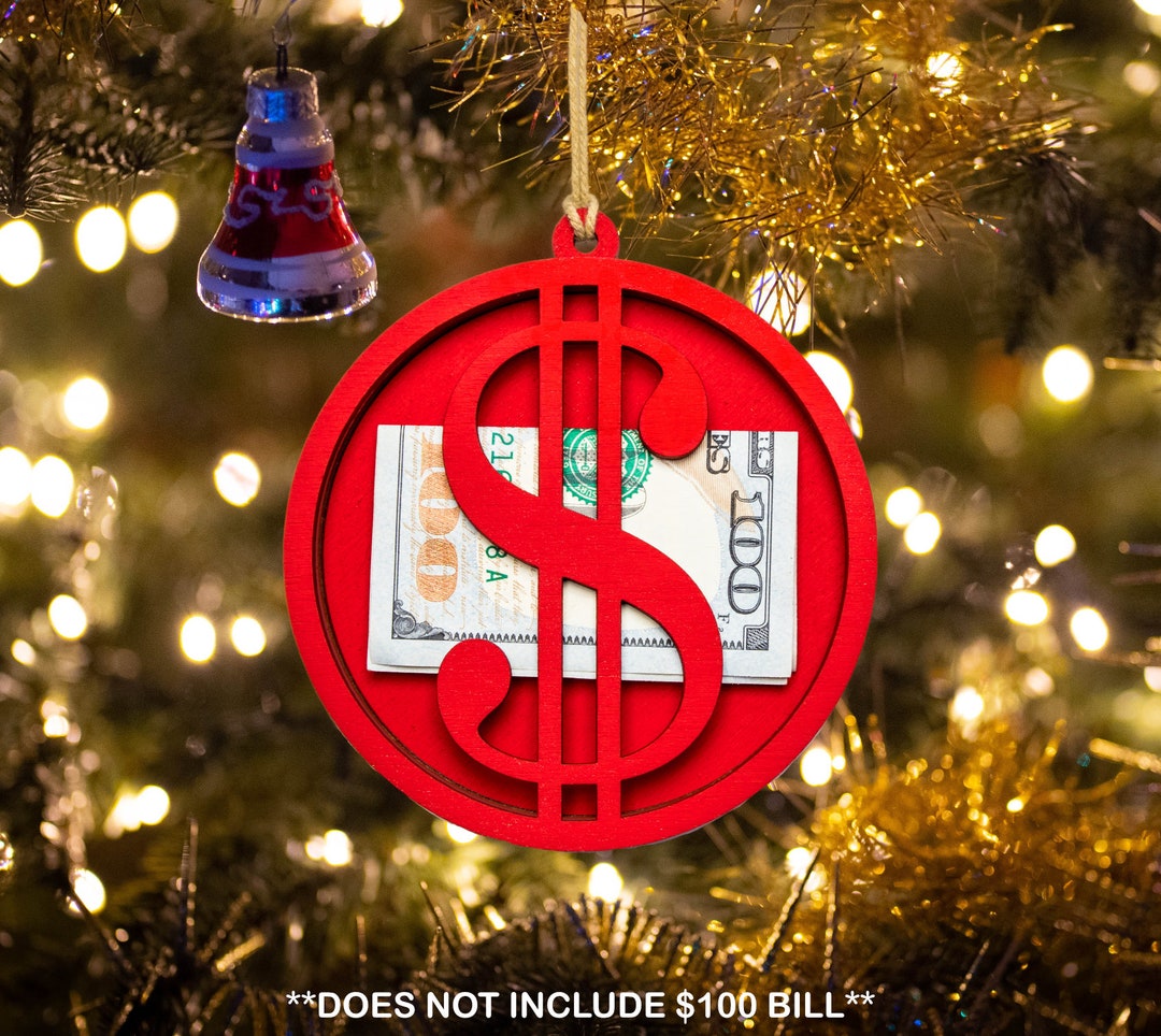 Dollar Sign Money Holder-wood Ornament-holiday Gifts-two Color Options ...