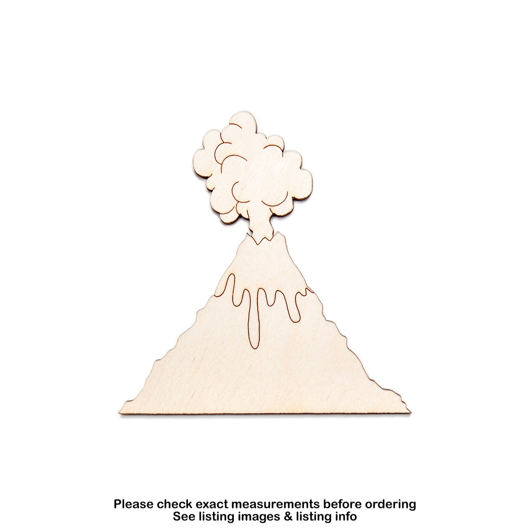 Volcano Erupting-detail Wood Cutout-mountains and Volcanos Decor ...