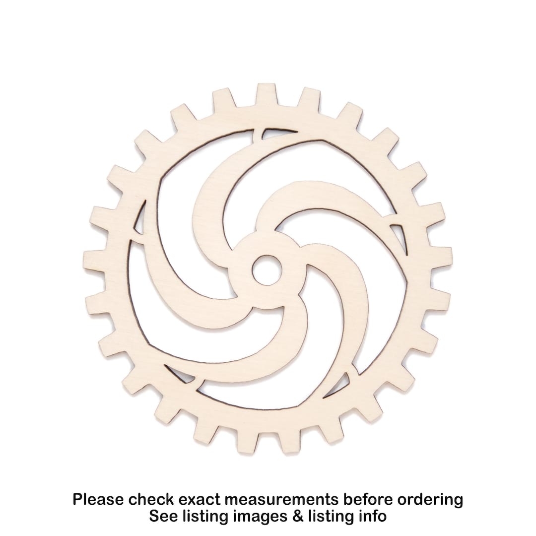 Spiral Gear Wood Cutout-cogs and Gears Decor-various Sizes-diy Crafts ...