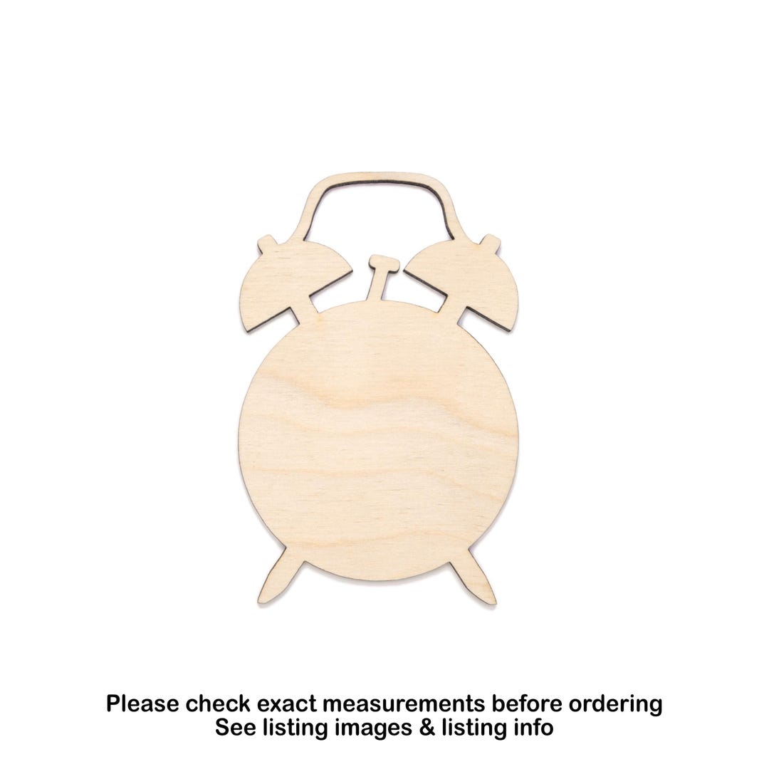 Bell Alarm Clock Blank Wood Cutout - Laser Cut Unfinished Craft Shape ...