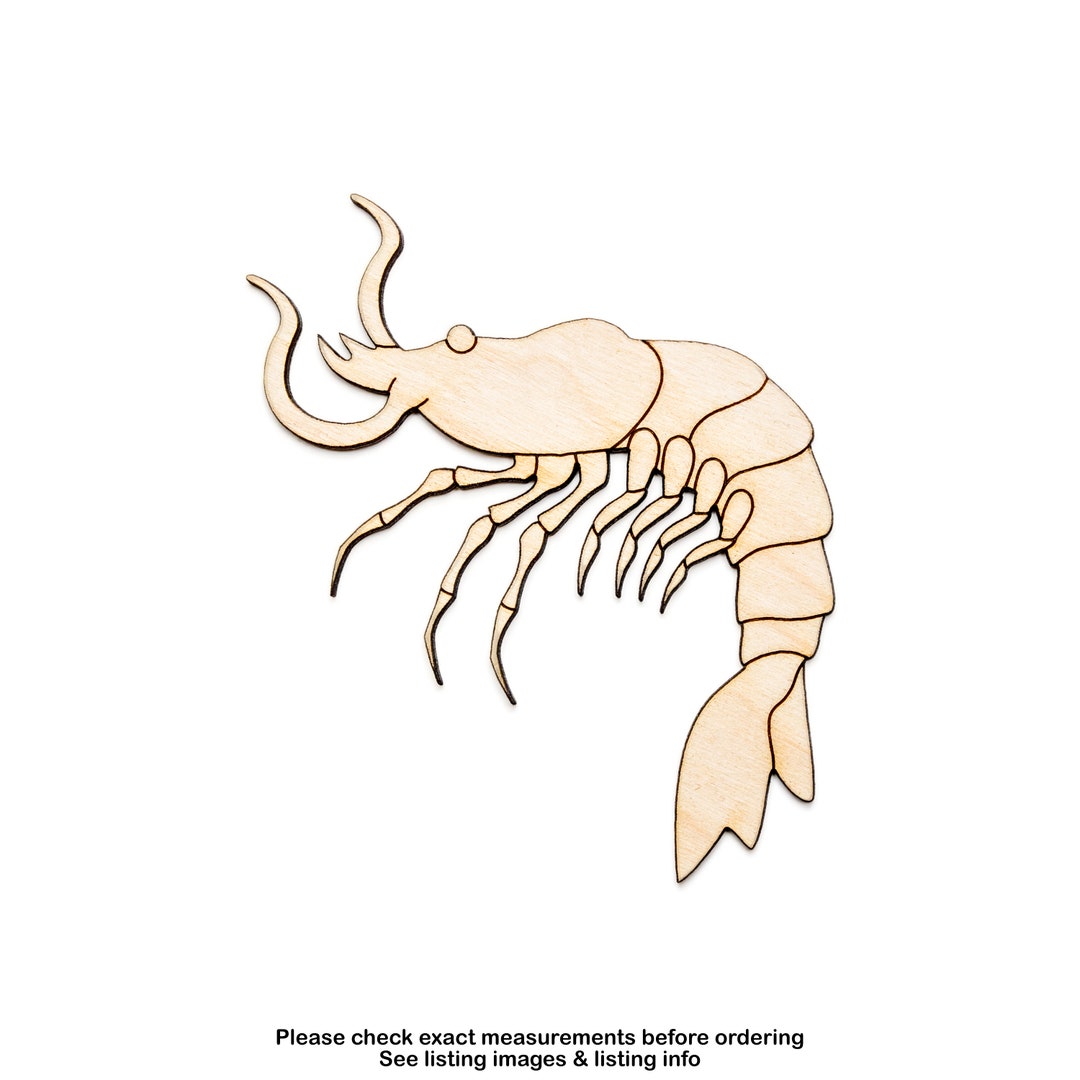 Shrimp-detail Wood Cutout-ocean Crustaceans Wood Decor-ocean Creatures ...