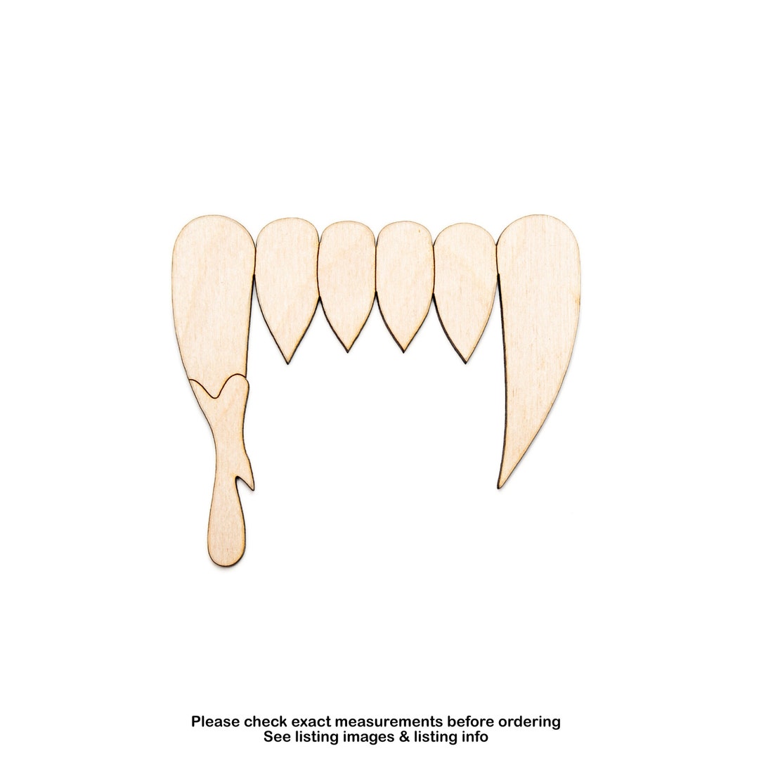 Bloody Vampire Fangs-wood Cutout-monster Fangs-wooden Teeth-various ...
