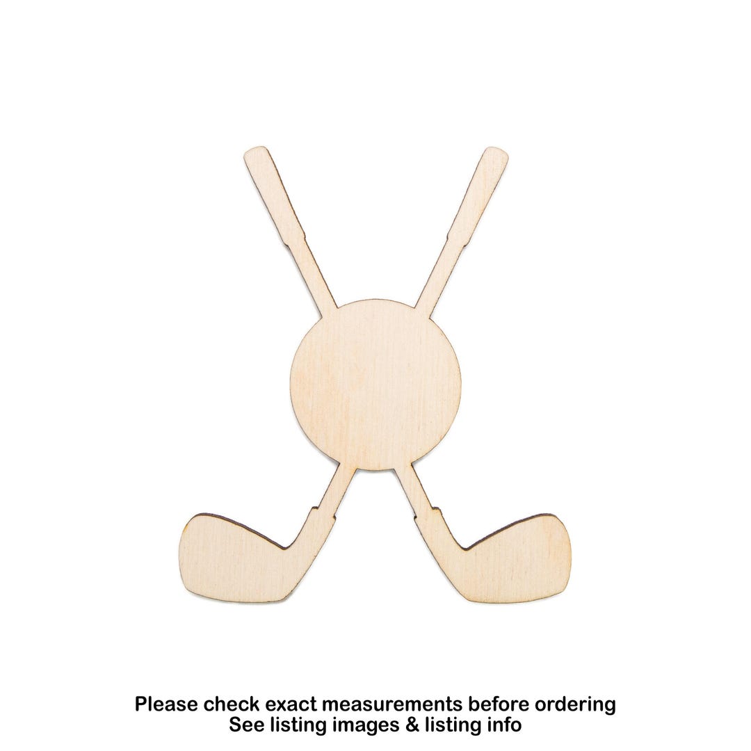 Golf Clubs Crossed With Ball Blank Wood Cutout - Laser Cut Unfinished ...