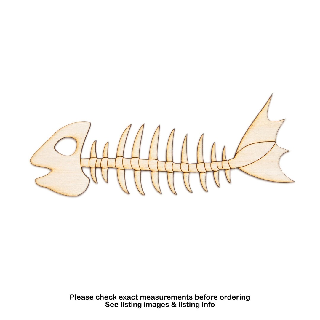 Fish Bones Wood Cutout-wooden Fish Shape-various Sizes-fish Skeleton ...