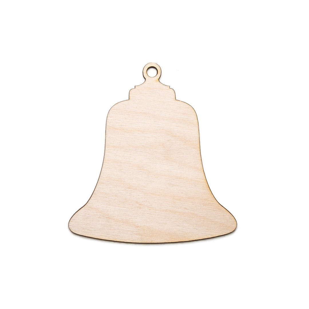 Bell Wood Ornament - Laser Cut Unfinished Christmas Ornament - Multiple ...
