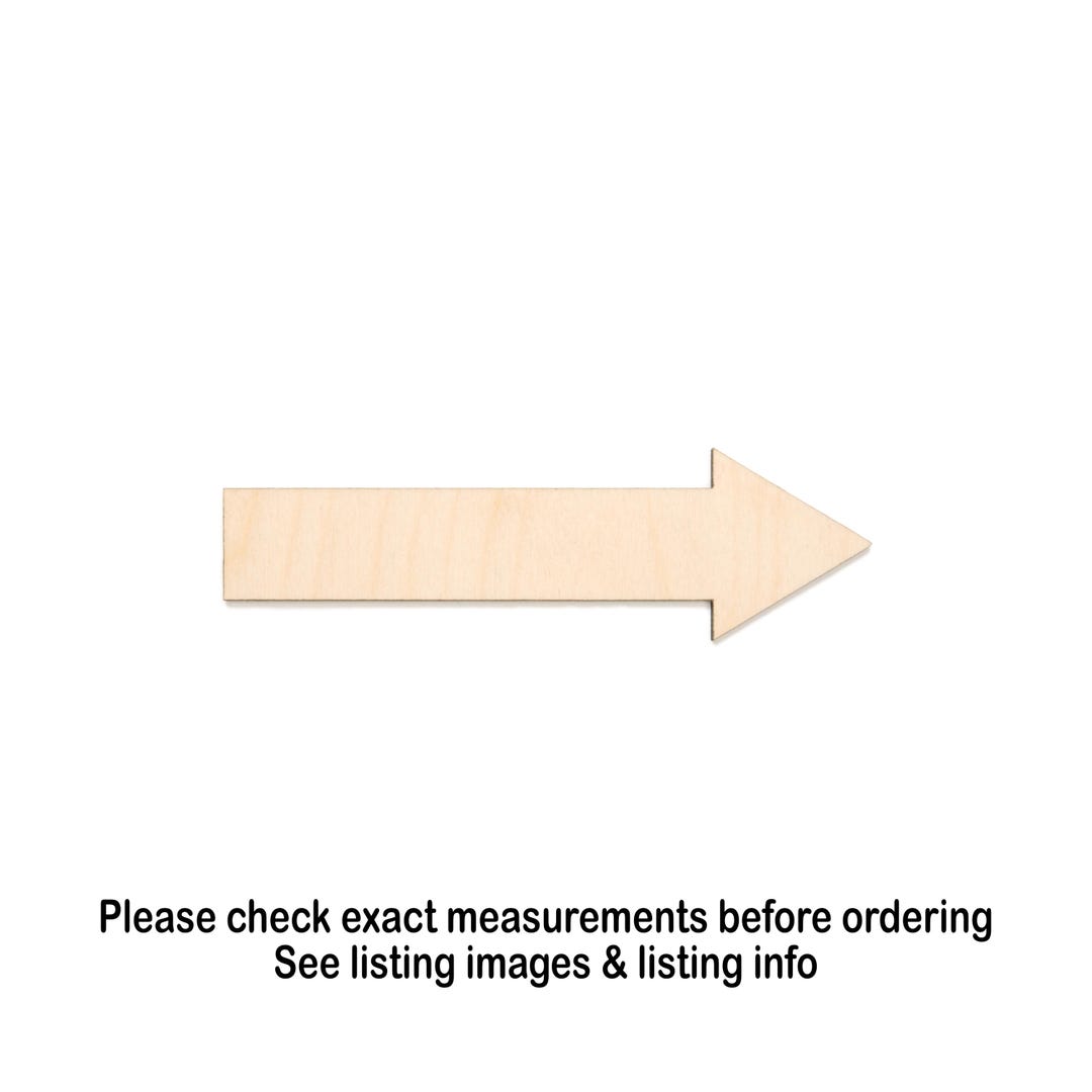 Pointer Arrow Wood Cutout - Laser Cut Unfinished Craft Shape - Multiple ...