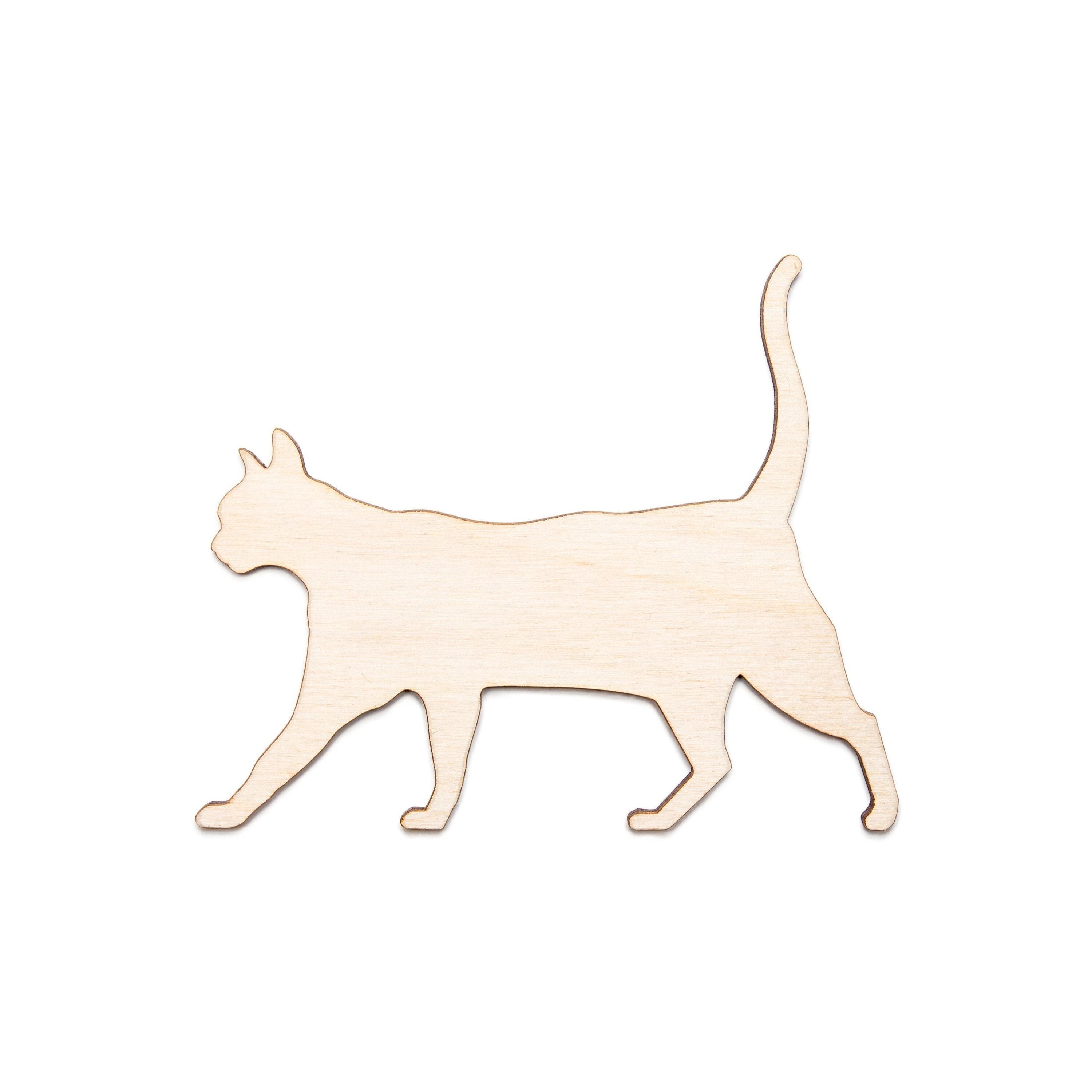 Cat Walking Blank Wood Cutout-cat Theme Decor-cats in Motion Wood ...