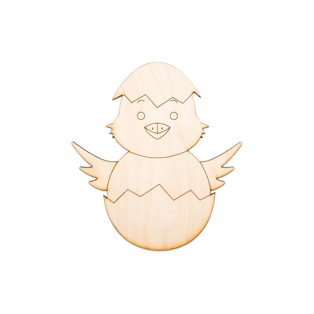 Baby Chick in Egg Shell-detail Wood Cutout-easter Chick-various Sizes ...