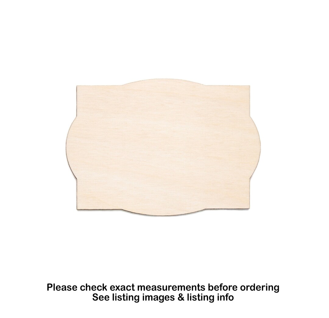 Plaque Wood Cutout-retro Sign Square Rounded-unfinished Wood-book Plate ...