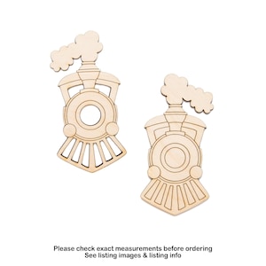 Train Front View With Steam Detail Wood Cutout-steam Train-two Design ...