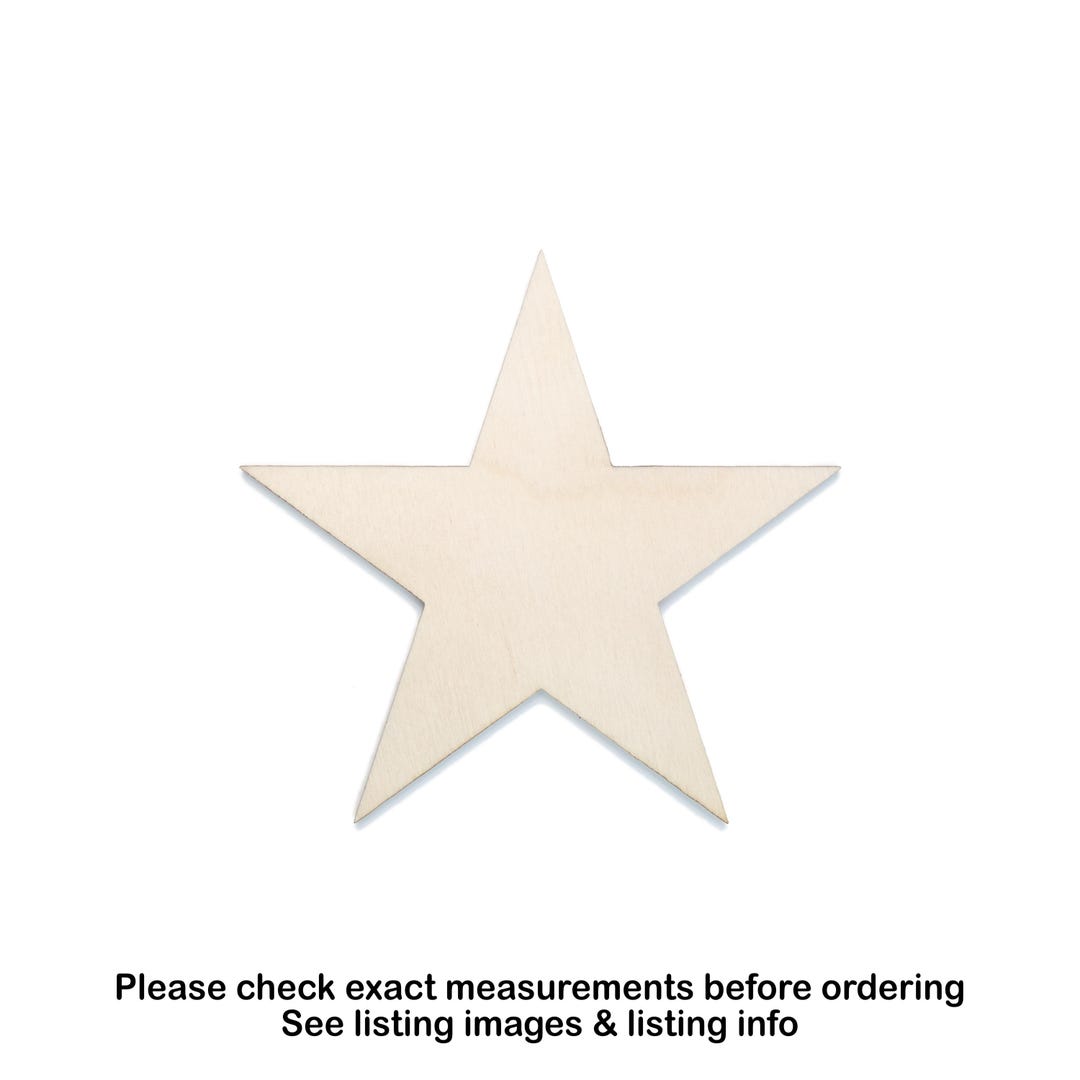 Star Blank Wood Cutout - Laser Cut Unfinished Craft Shape - Multiple ...