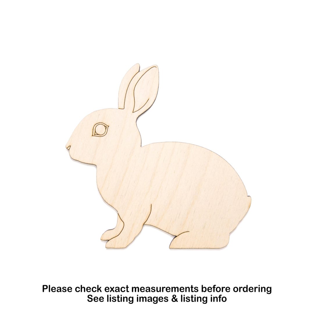 Rabbit Detail Wood Cutout-realistic Rabbit-various Sizes-diy Crafts ...