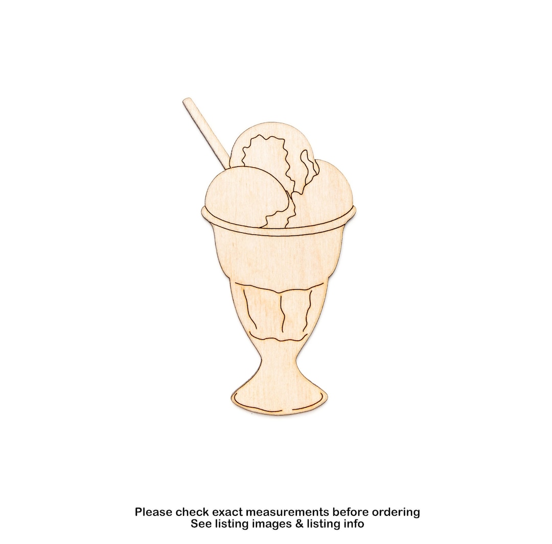 Ice Cream Sundae-wood Cutout-ice Cream Party Decor-various Sizes-diy ...