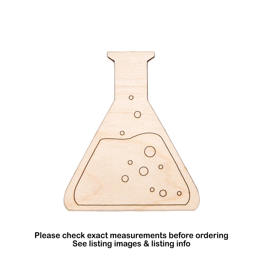 Chemistry Bottle-conical Flask Detail Wood Cutout-science and Chemistry ...