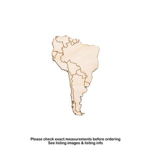 South America Detail Wood Cutout-continents and Geographic Decor-world ...