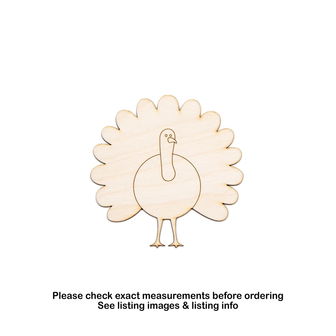 Turkey Detail Wood Cutout-fall Turkey Decor-choose A Size-diy Crafts ...