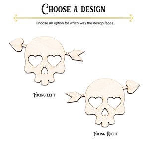 Cute Skull Heart Eyes With Arrow-wood Cutout-skull Valentine-two Design ...