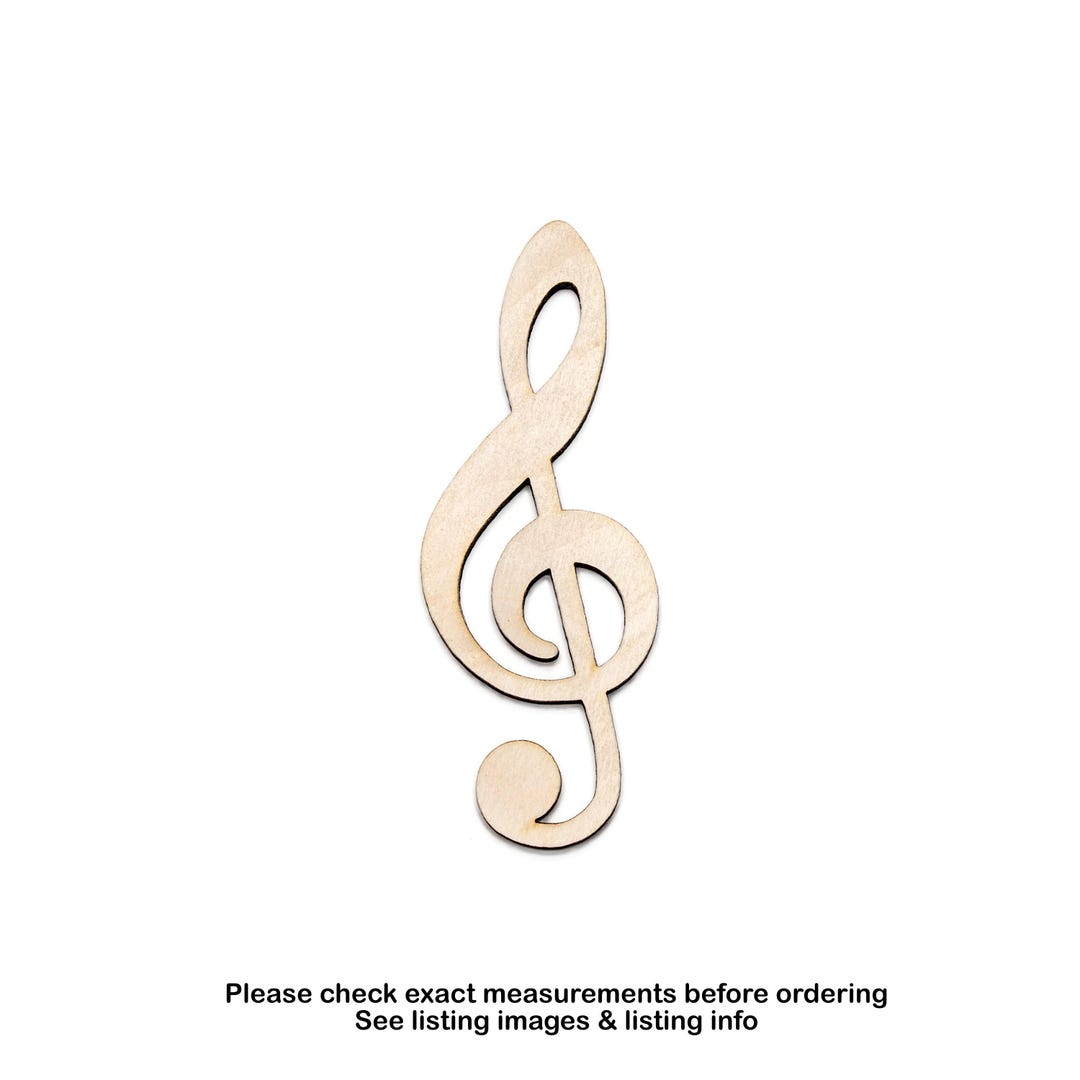 Treble Clef Wood Wood Cutout - Laser Cut Unfinished Craft Shape ...