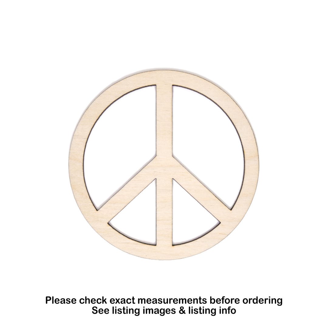 Peace Symbol Wood Cutout - Laser Cut Unfinished Craft Shape - Multiple ...