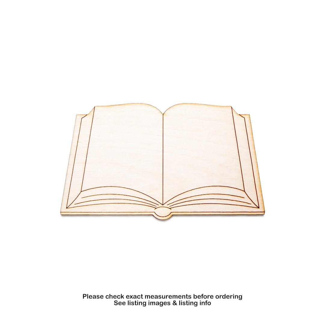 Open Book Wood Cutout-detail-book Lovers Decor-various Sizes-diy Crafts ...