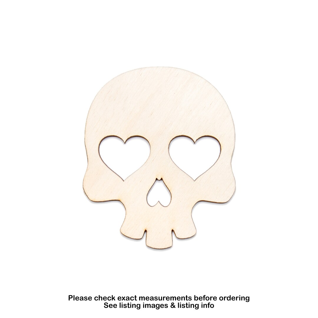 Cute Skull Heart Eyes-wood Cutout-cartoon Skull-love Theme Decor-rocker ...