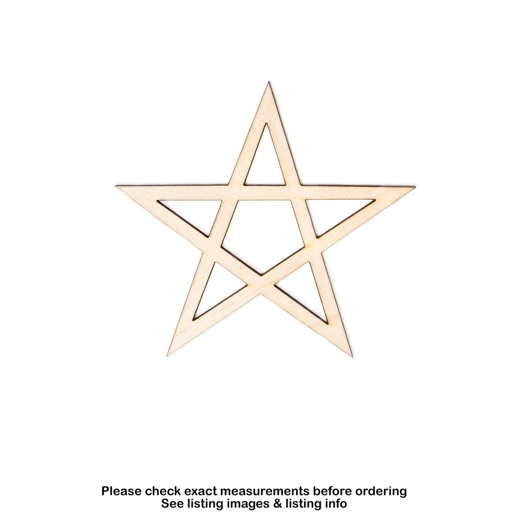 Pentagram-5 Pointed Star-wood Cutout-witchy Decor-various Sizes-diy ...