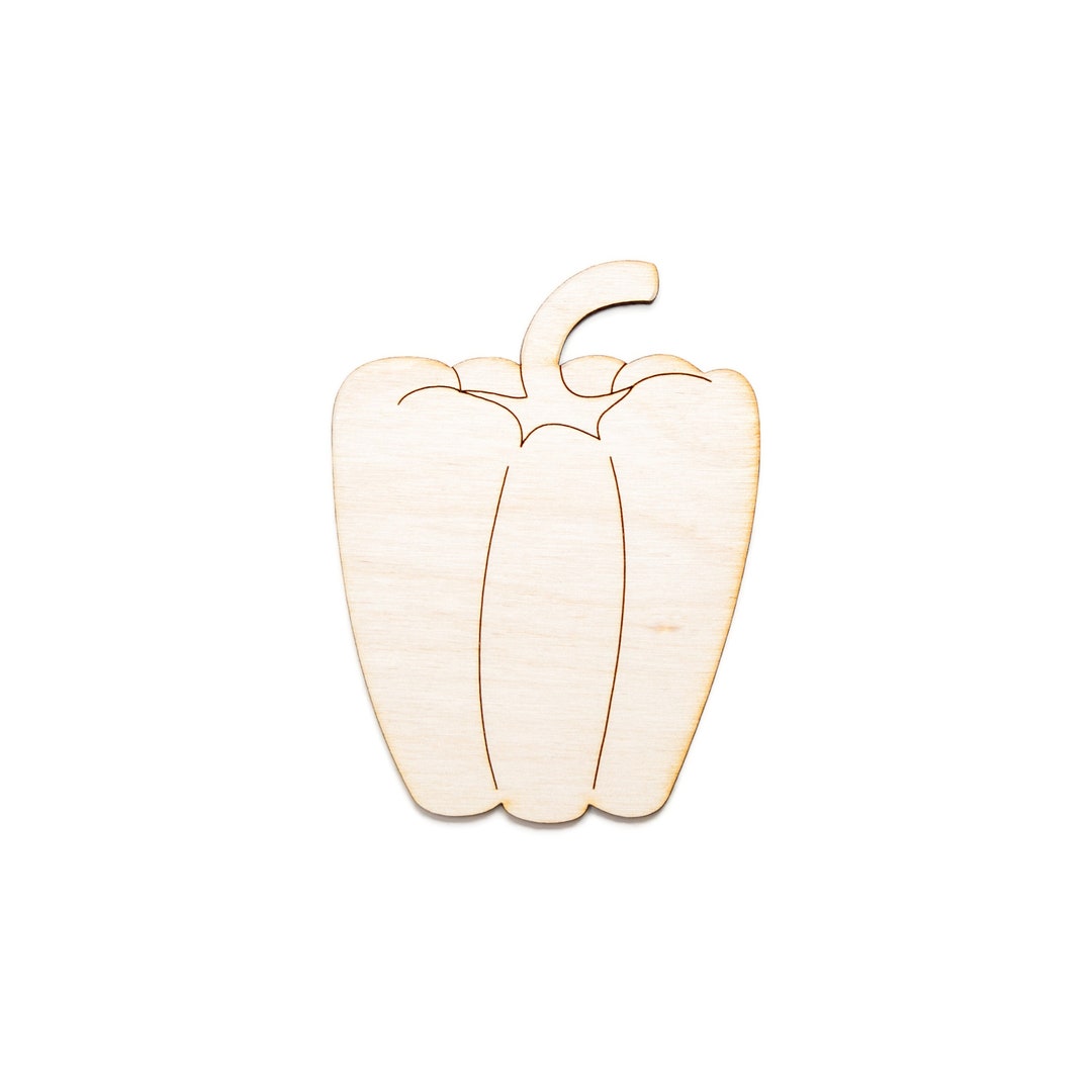 Bell Pepper Detail Wood Cutout-vegetable Wood Decor-food Wood Accents ...