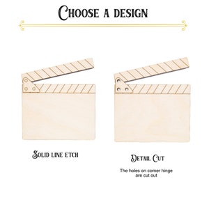 Film Clapper Board Minimal Detail Wood Cutout-movie Clapper-various ...