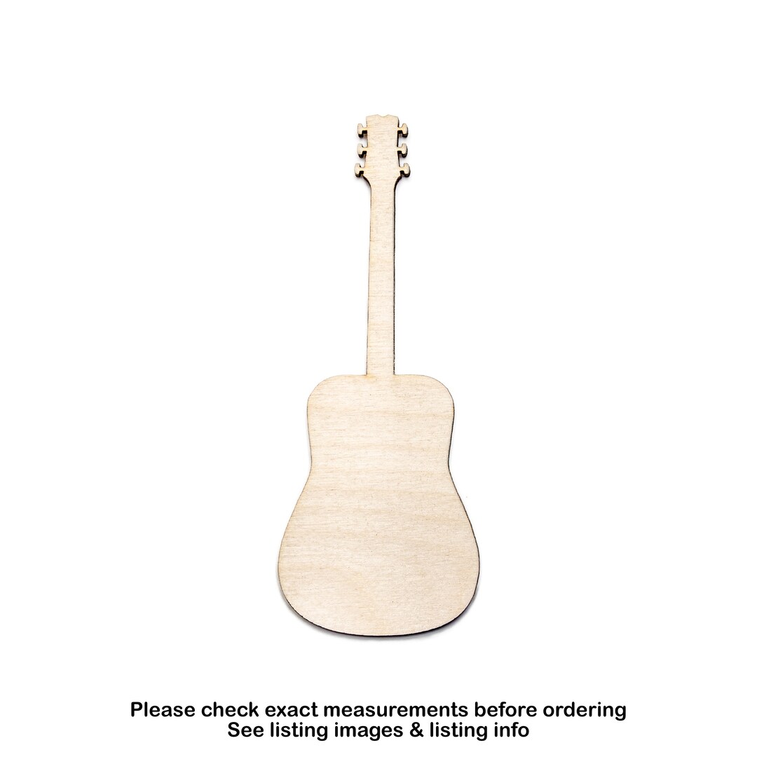 Guitar - Blank Wood Cutout Musical Instruments Wood Decor Various Sizes ...