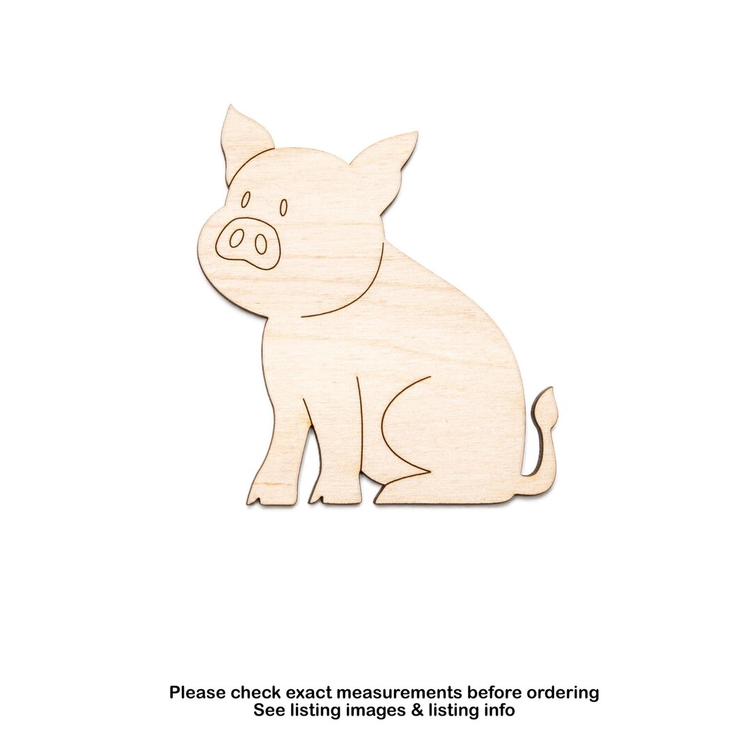 Cute Piglet Sitting-detail Wood Cutout-cute Animal Wood Decor-nursery ...