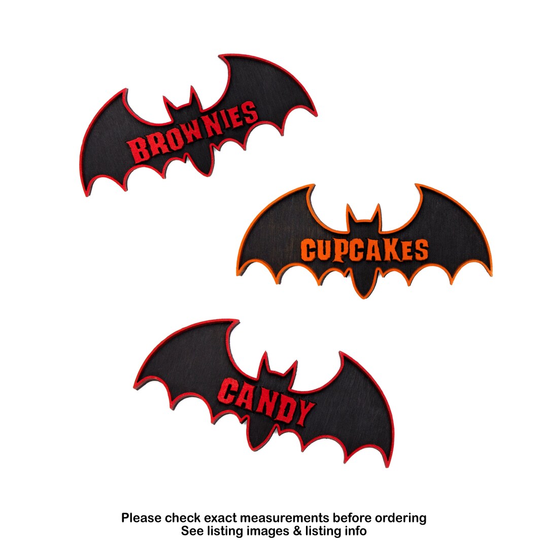 Custom Bat Party Sign-dessert Table Label-two Layer Signs-painted 3D ...