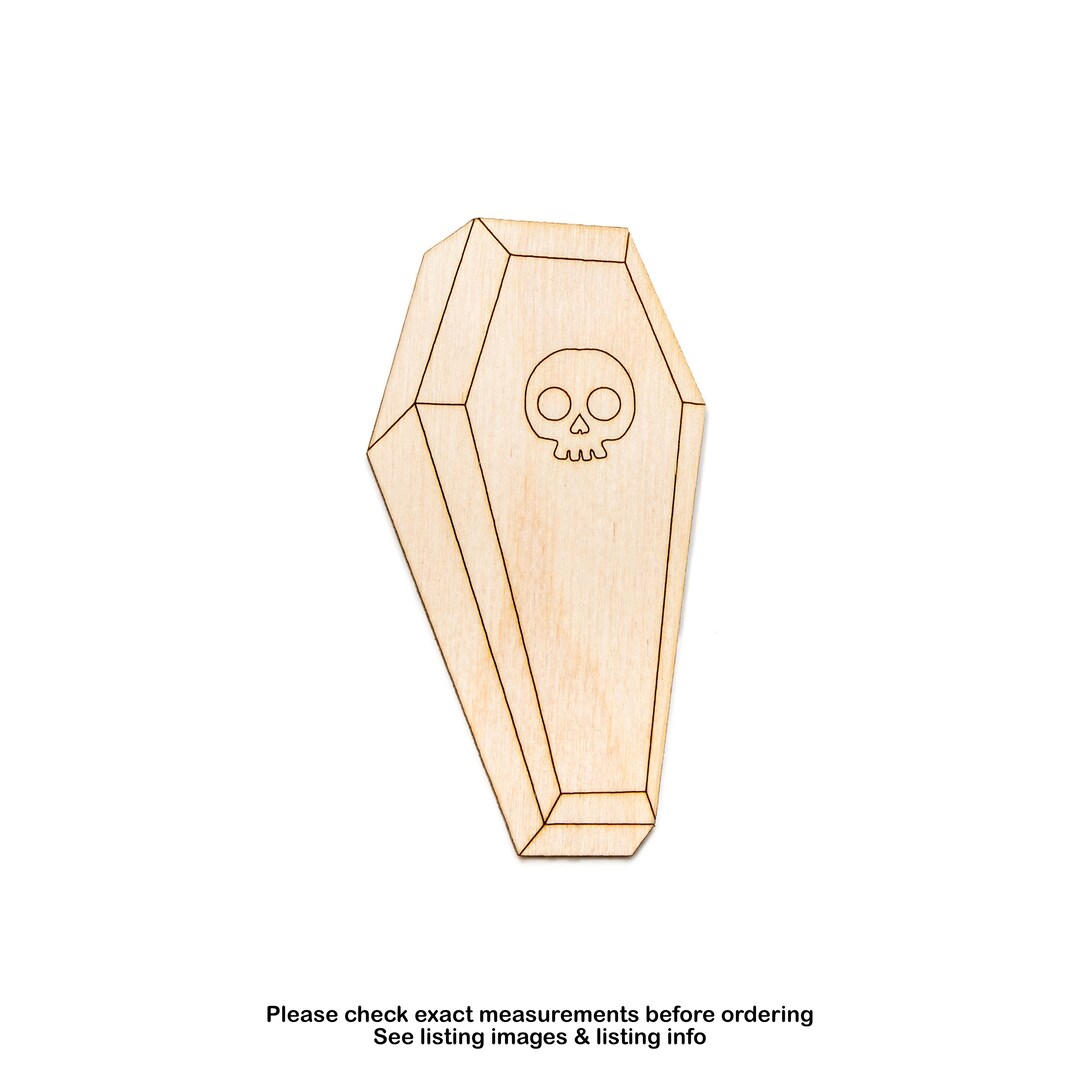 Ataúd de calavera joyada Línea de grabado Recorte de madera-Decoración ...